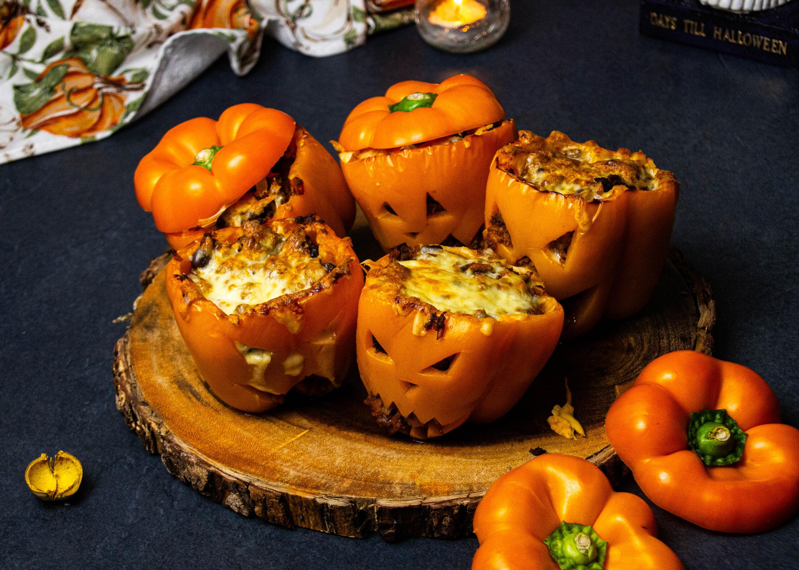 Scary Pumpkin Stuffed Peppers - Deirdra Monet's Lifestyle Blog